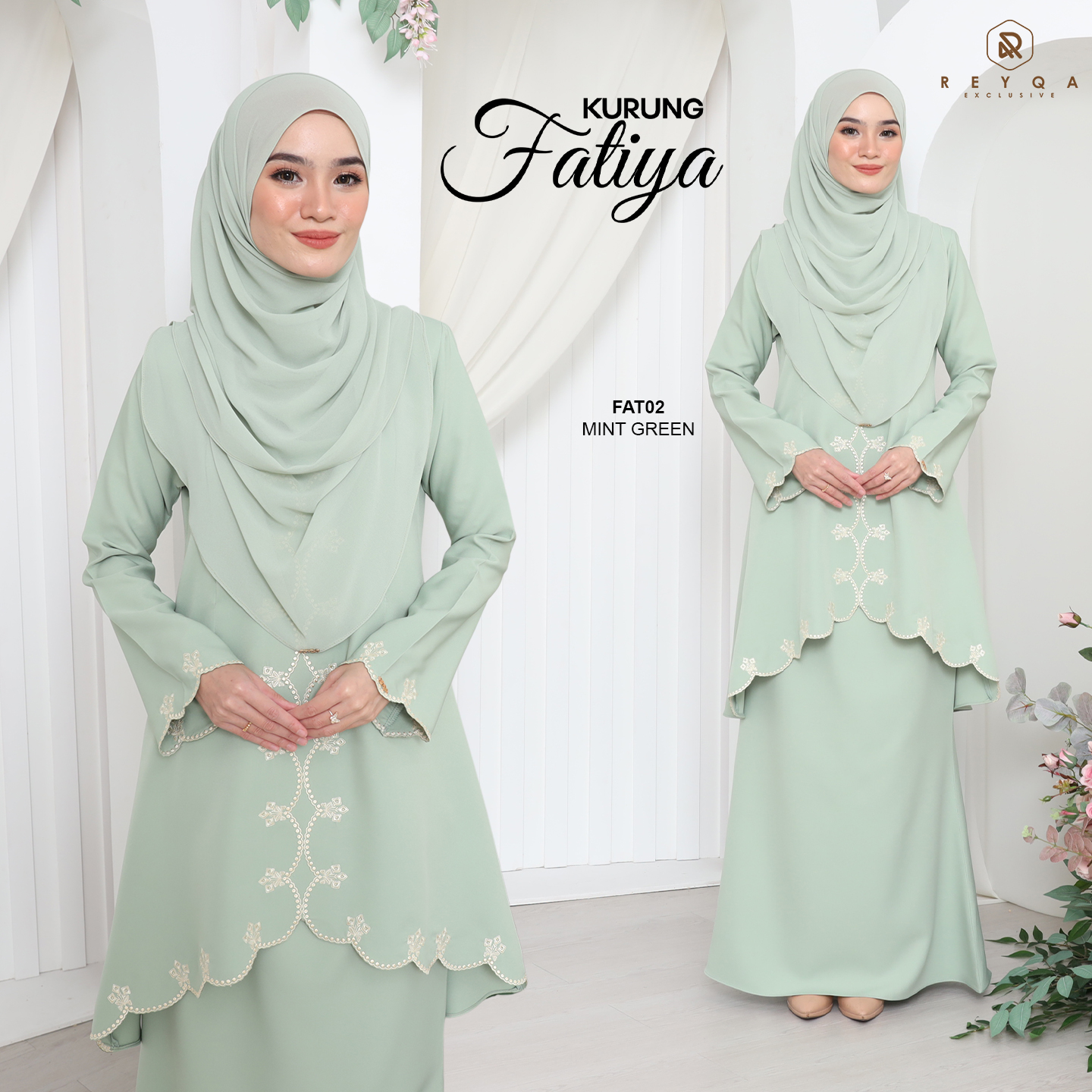 Fatiya/02 Mint Green | Muslimah Collection | Hijab | Exclusive Muslimah ...