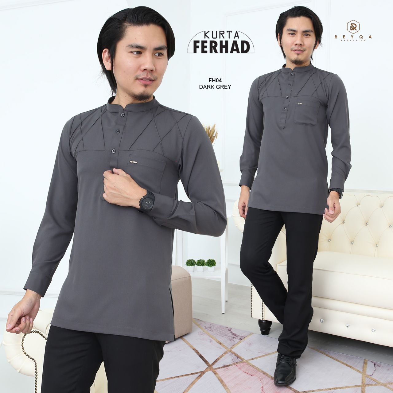 Ferhad/04 Dark Grey | Muslimah Collection | Hijab | Exclusive Muslimah ...