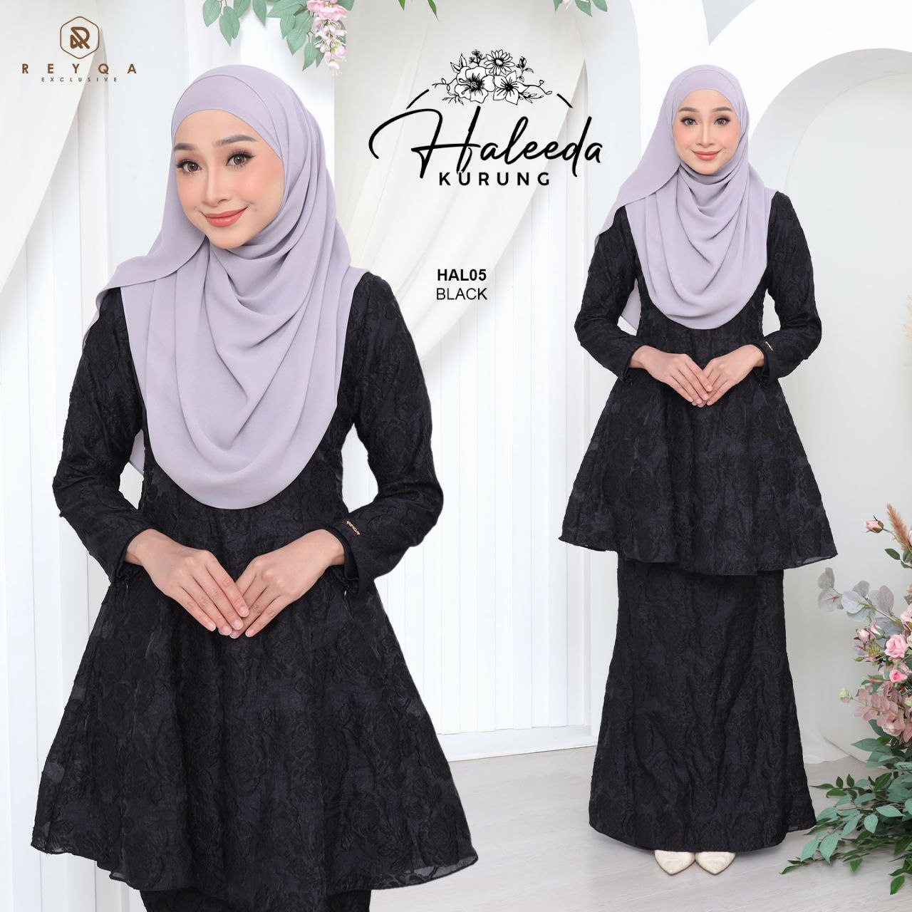 Haleeda/05 Black | Muslimah Collection | Hijab | Exclusive Muslimah Attire