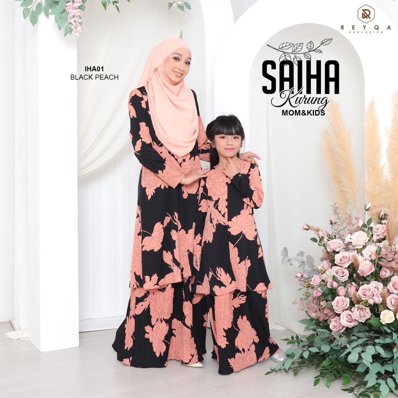 Saiha/01 Bk Peach | Muslimah Collection | Hijab | Exclusive Muslimah Attire