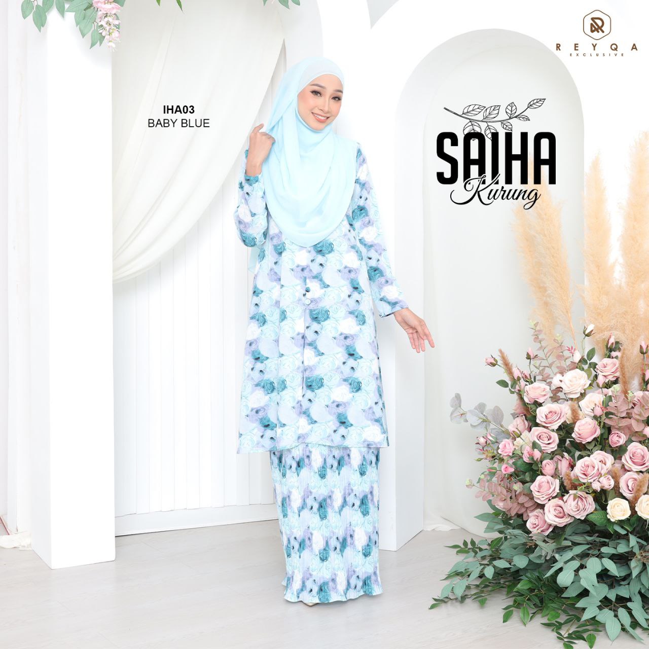 Saiha/03 Baby Blue | Muslimah Collection | Hijab | Exclusive Muslimah ...