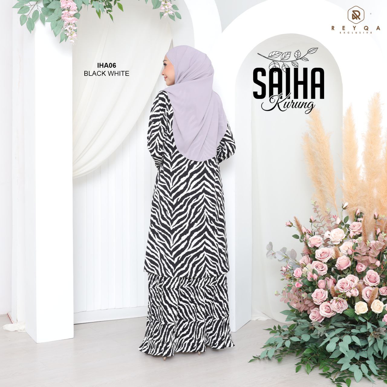 Saiha/06 Bk White | Muslimah Collection | Hijab | Exclusive Muslimah Attire