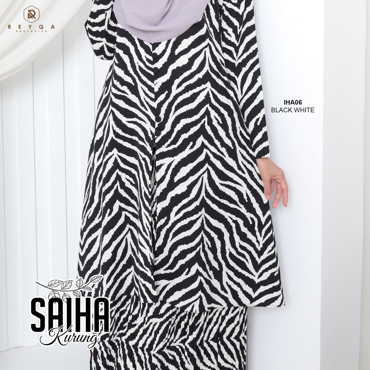 Saiha/06 Bk White | Muslimah Collection | Hijab | Exclusive Muslimah Attire