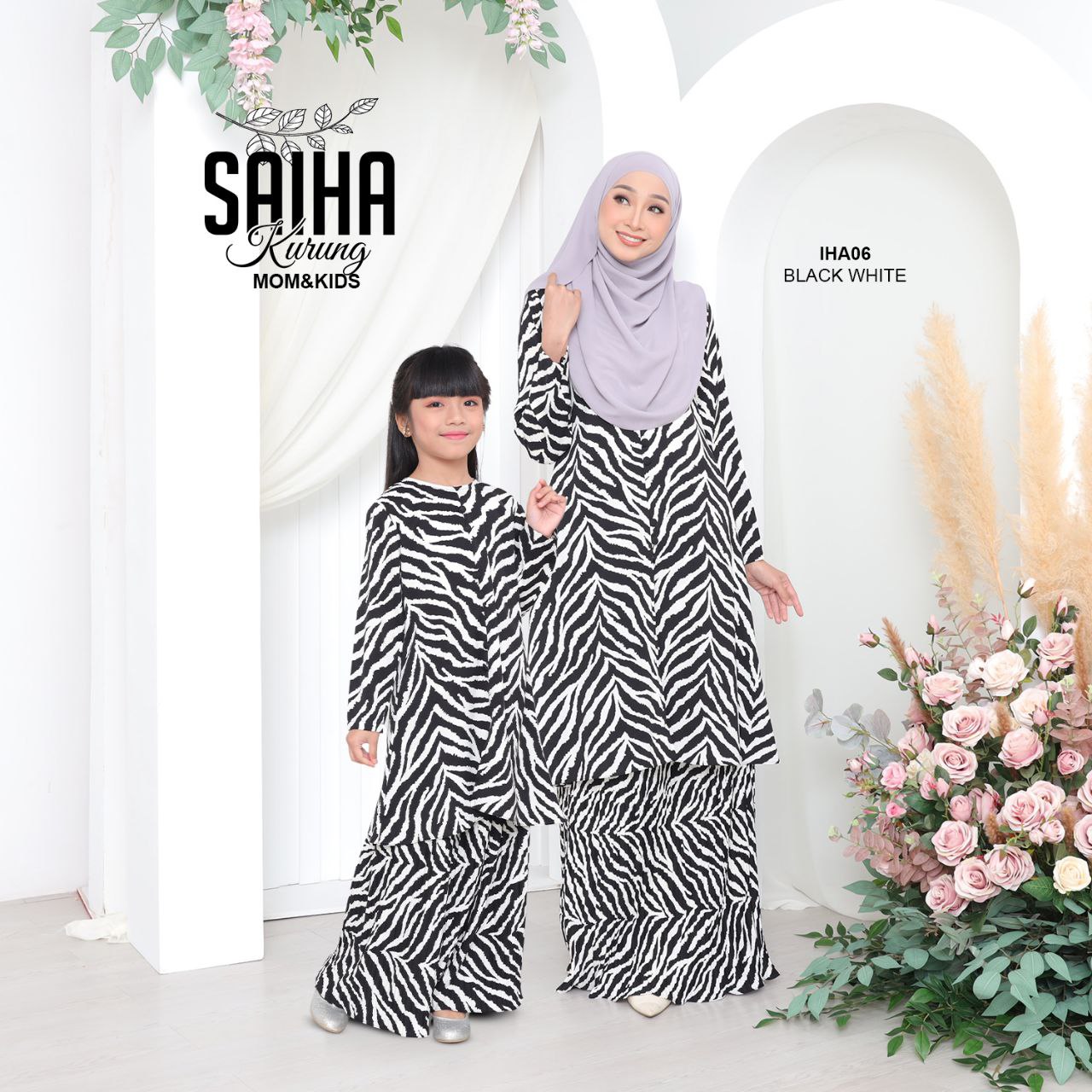 Saiha/06 Bk White | Muslimah Collection | Hijab | Exclusive Muslimah Attire