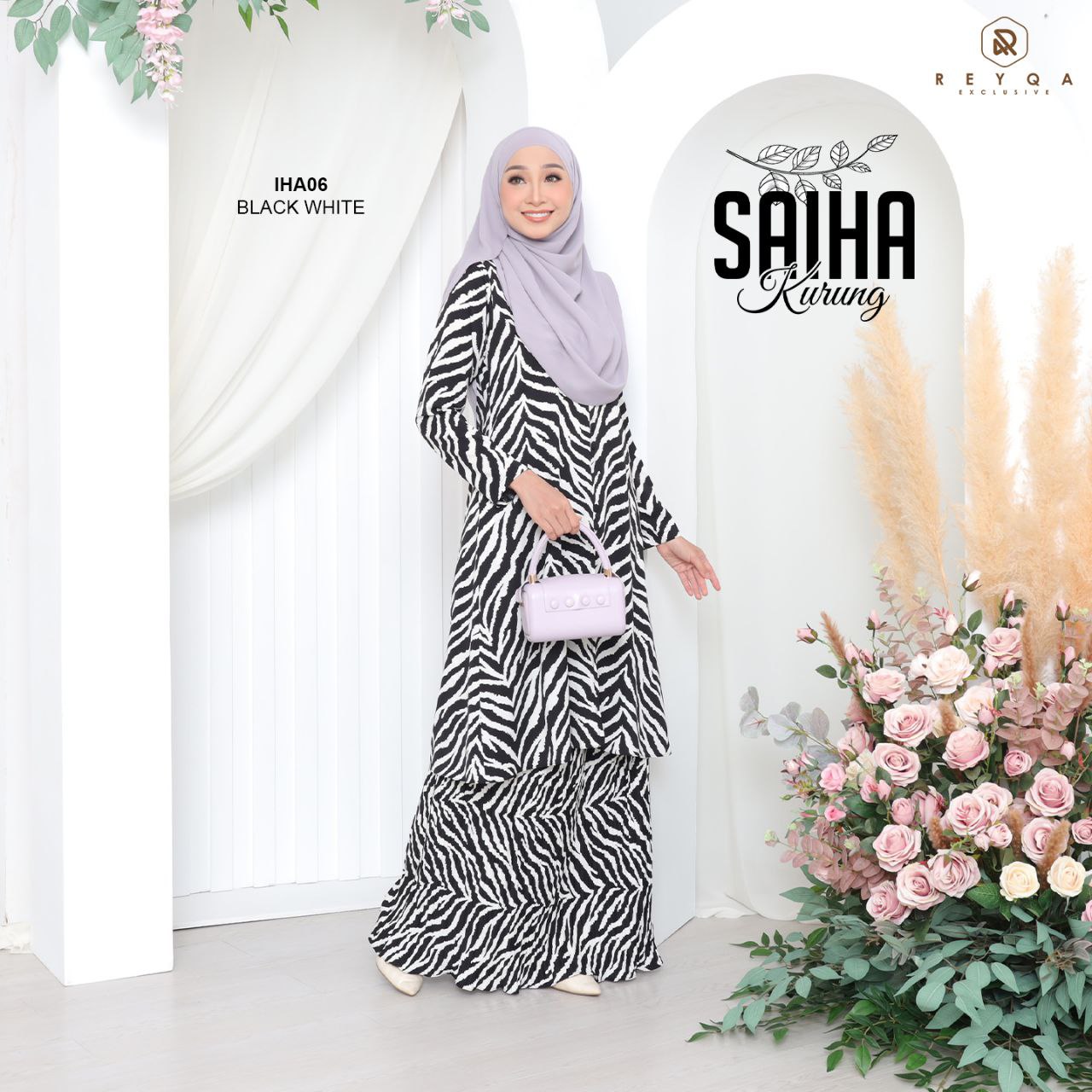 Saiha/06 Bk White | Muslimah Collection | Hijab | Exclusive Muslimah Attire