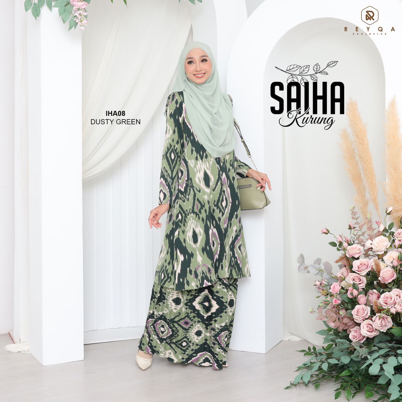 Saiha/08 Dusty Green | Muslimah Collection | Hijab | Exclusive Muslimah ...